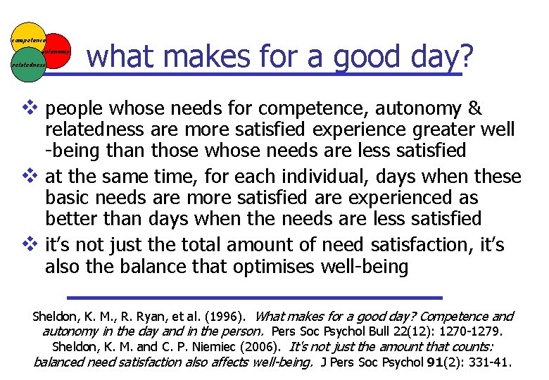 key points of this talk selfdetermination theory wellbeing