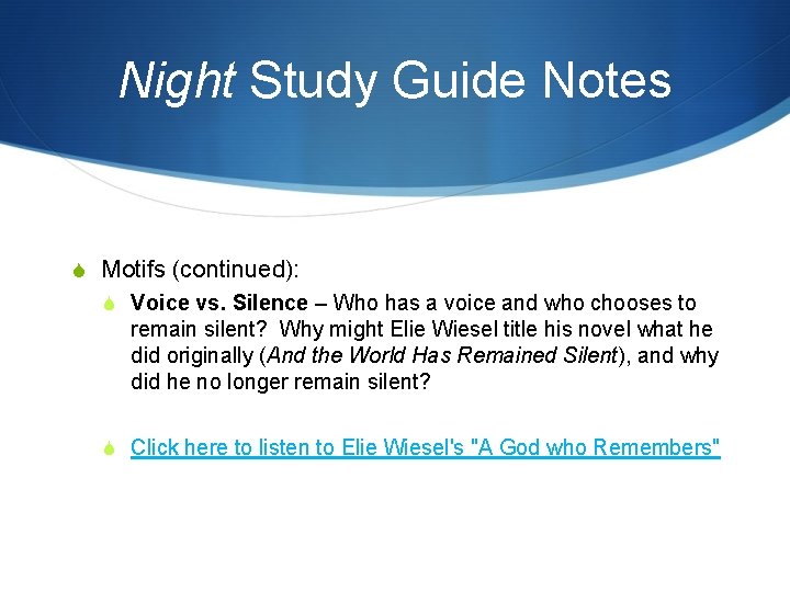 Elie Wiesel Study Guide Notes S Night Genre