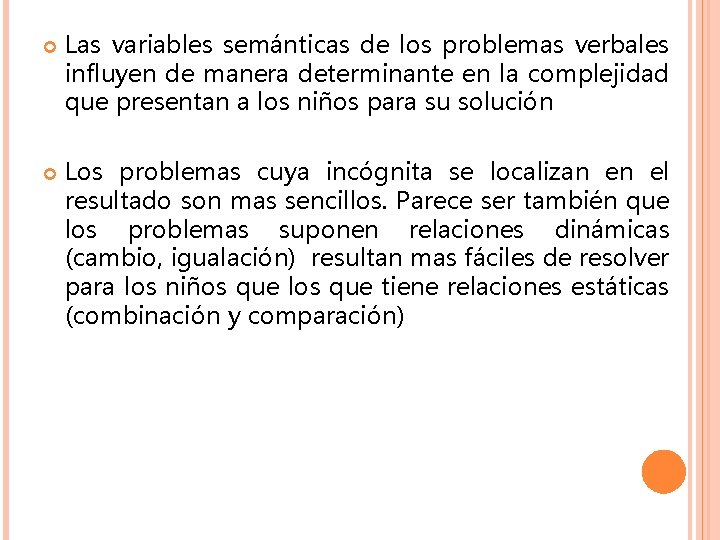 TIPOS DE PROBLEMAS VERBALES ADITIVOS SIMPLES Las cuatro