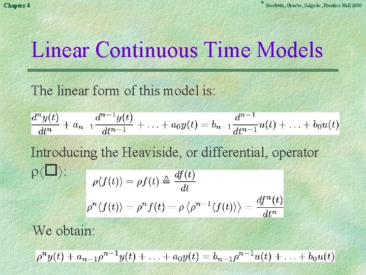 Chapter 4 Goodwin Graebe Salgado Prentice Hall 2000