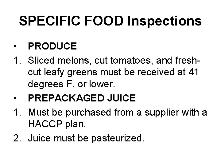 SERVSAFECHAPTER 6 THE FLOW OF FOOD PURCHASING RECEIVING