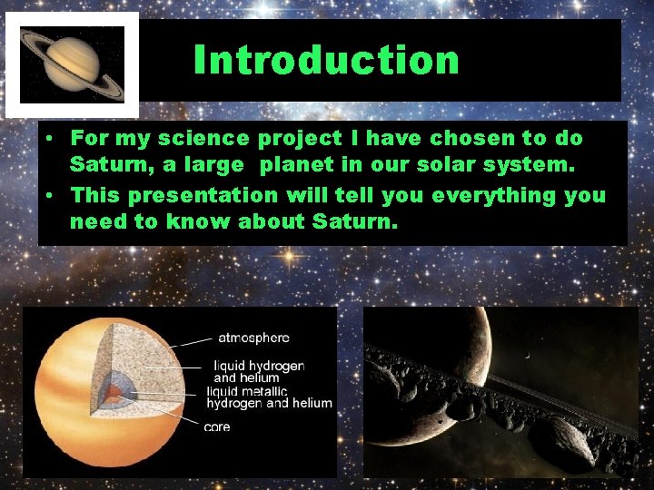 SATURN By Alex Clarke 7 4 Introduction For