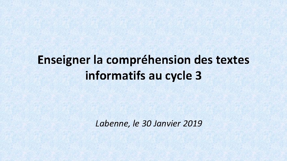 Enseigner la comprhension des textes informatifs au cycle