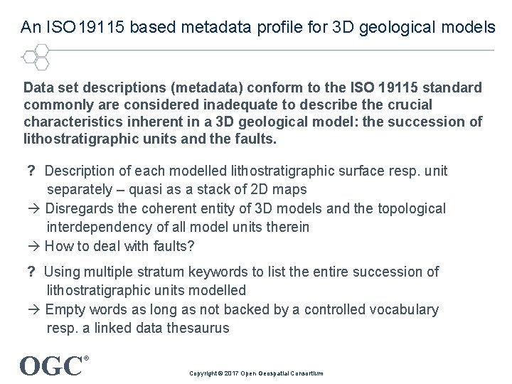 Meeting Sponsor An ISO 19115 based metadata profile