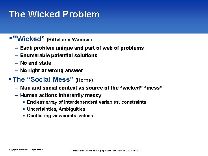Wicked Problems and Comprehensive Thinking in Dr Ed