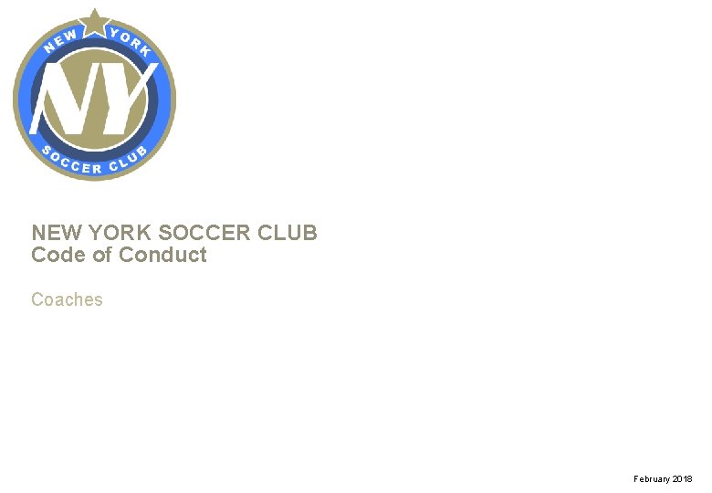 NEW YORK SOCCER CLUB Code of Conduct Coaches