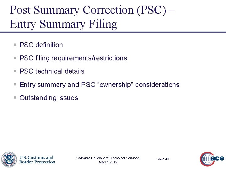 Automated Commercial Environment Software Developers Technical Seminar ABI