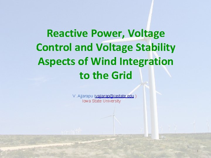 Reactive Power Voltage Control and Voltage Stability Aspects