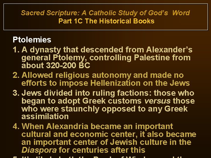 Sacred Scripture A Catholic Study of Gods Word