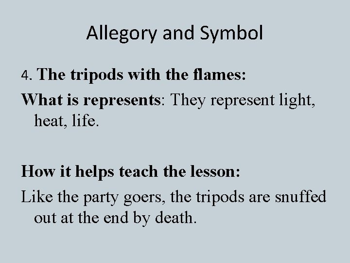 Allegory and Symbols 1 Party guests What it