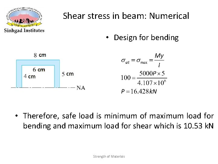 Horizontal Shear Stress in Beam Lecture Number 06