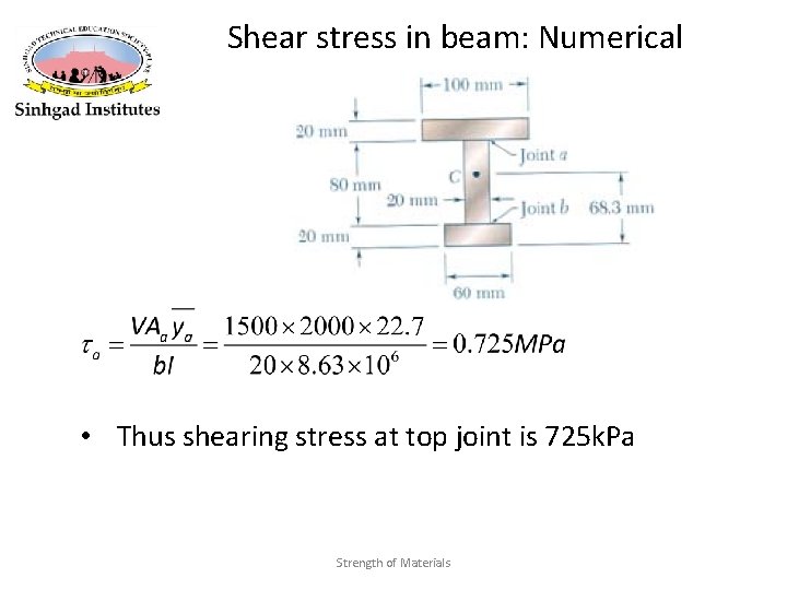 Horizontal Shear Stress in Beam Lecture Number 06