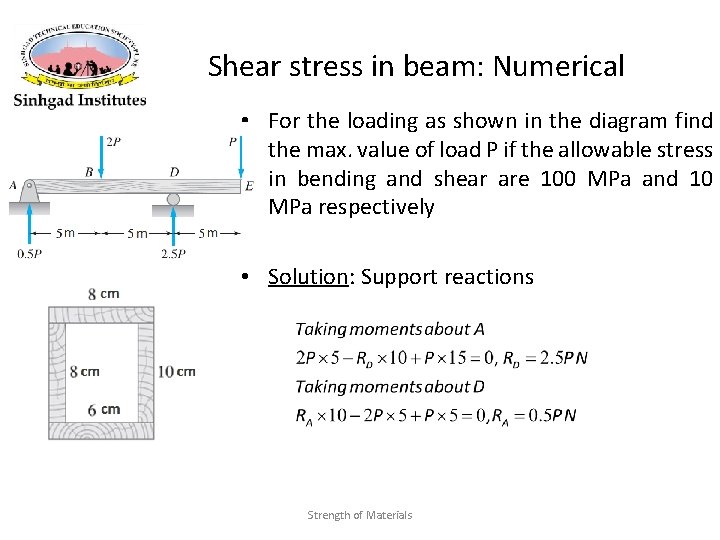 Horizontal Shear Stress in Beam Lecture Number 06