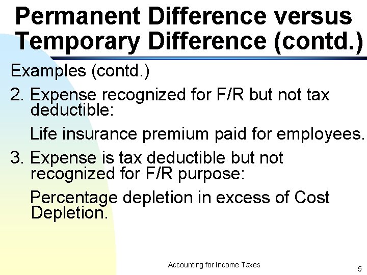 Intermediate Financial Accounting for Income Taxes by Professor
