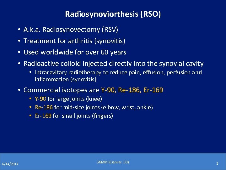 Characteristics and Comparison of RSO Isotopes including Sn117
