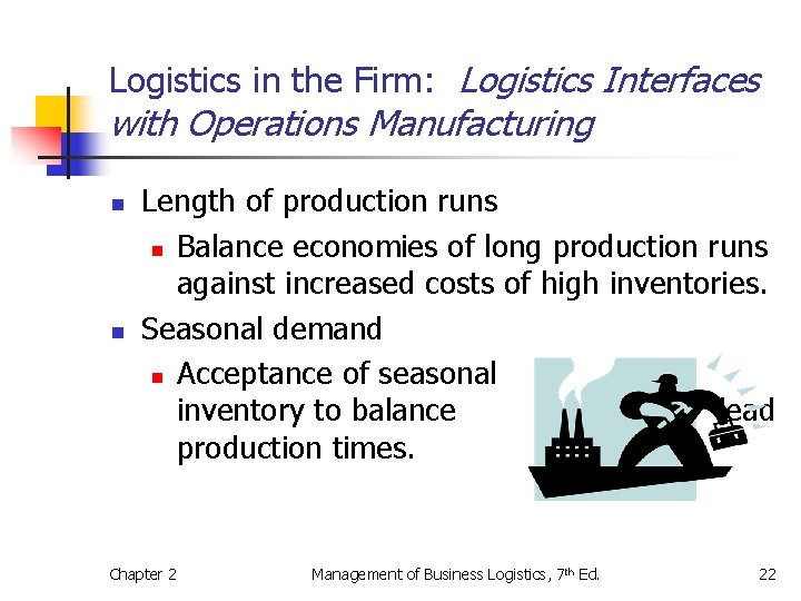 Chapter 2 Dimensions of Logistics Learning Objectives After