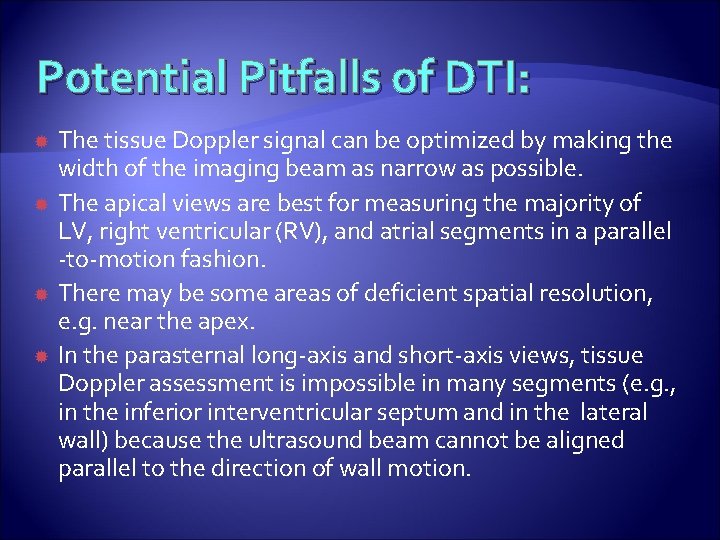 BASIC CONCEPTS AND PRINCIPLES OF TISSUE VELOCITY AND