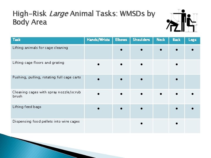 Animal Care Ergonomics Occupational Health Safety Department of