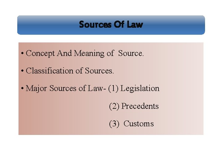 Sources Of Law Concept And Meaning of Source