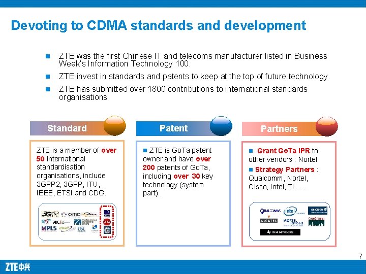 Smart Choice for Wireless Network ZTE CDMA Solution