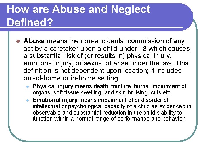 Child Abuse and Neglect Mandated Reporting Training Power