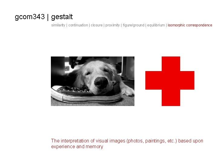 gcom 343 gestalt principles similarity continuation closure proximity