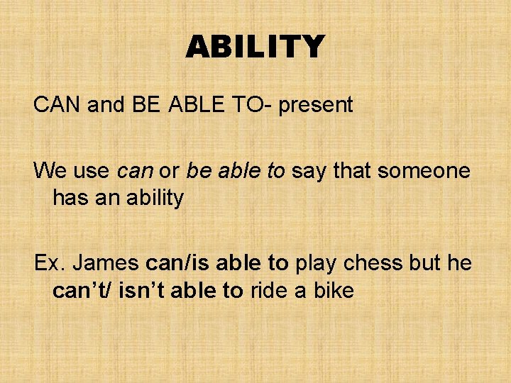 MODAL VERBS ABILITY OBLIGATION and DEDUCTION CERTAINTY and
