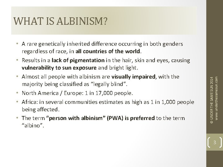 Albinism Global Stigma PART I February 2014 ALBINISM