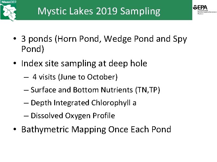 Mass DEP Sampling in Mystic Lakes Photo Spy