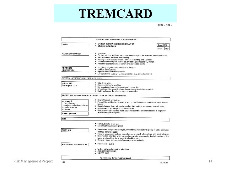 Transportation of Hazardous Chemicals Assoc Prof Dr Chalermchai
