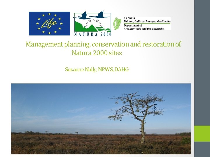 Management planning conservation and restoration of Natura 2000