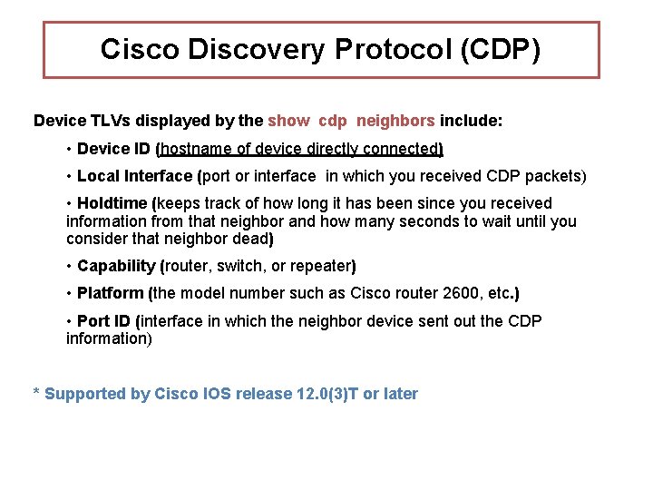 CCNA 2 Chapter 4 Learning about other Devices