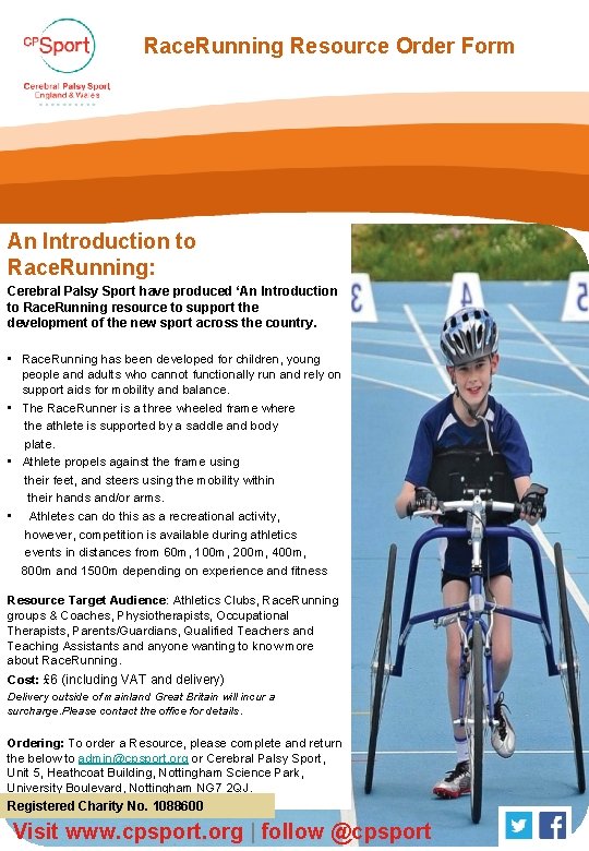 Race Running Resource Order Form An Introduction to