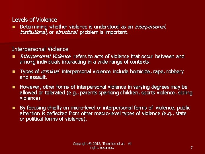 Why Violence Leading Questions Regarding the Conceptualization and
