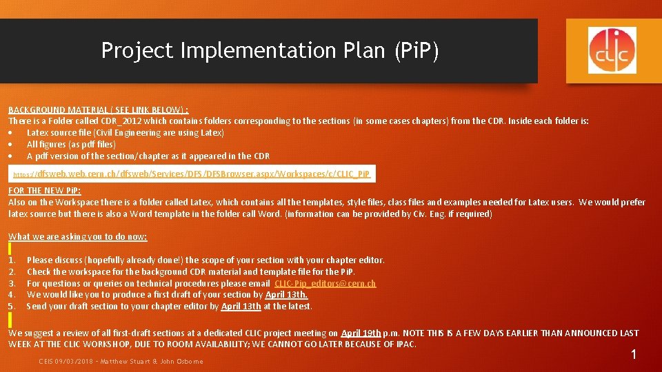 Project Implementation Plan Pi P BACKGROUND MATERIAL SEE