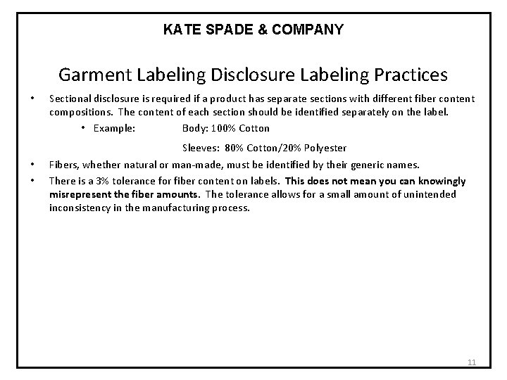 KATE SPADE COMPANY Kate Spade Company Classification Process