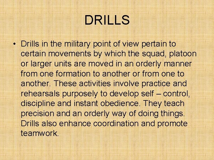 GENERAL DRILLS AND CEREMONIES Introduction Young women and