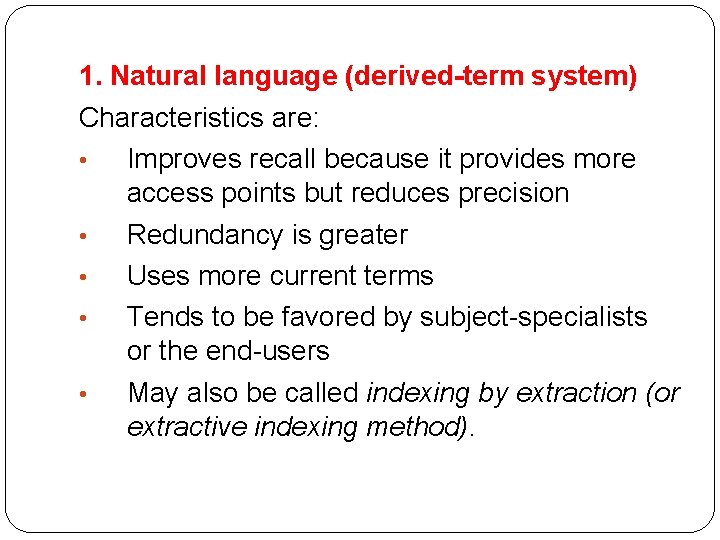 Types of Indexing Languages Charlyn P Salcedo Instructor