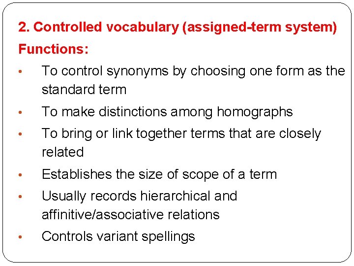 Types of Indexing Languages Charlyn P Salcedo Instructor
