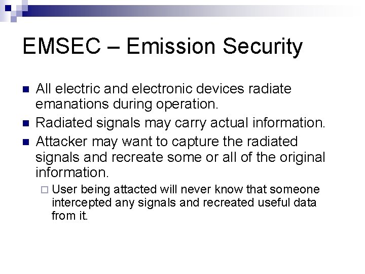TRANSECEMSEC TEMPEST Artur Zak CS 996 Information Security