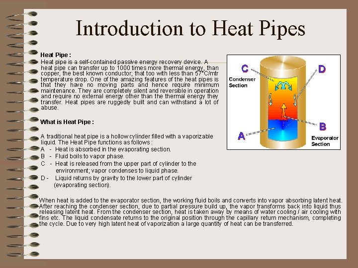 HEAT PIPE HEAT EXCHANGERS Introduction to Heat Pipes