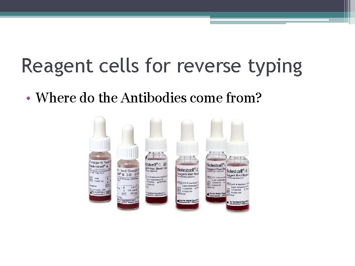 Reagents and Methods for Testing in the Blood