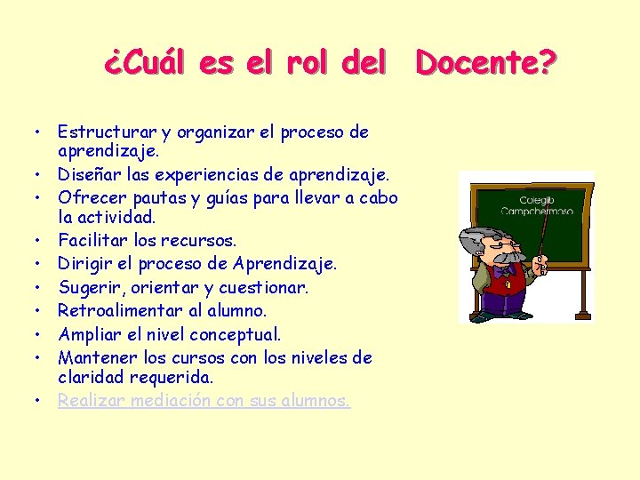 Rol de Profesor Una aproximacin terica Cambios a