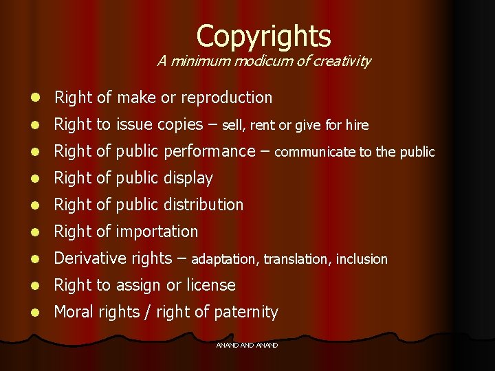 THE ROLE OF COPYRIGHT AND INDUSTRIAL DESIGNS IN