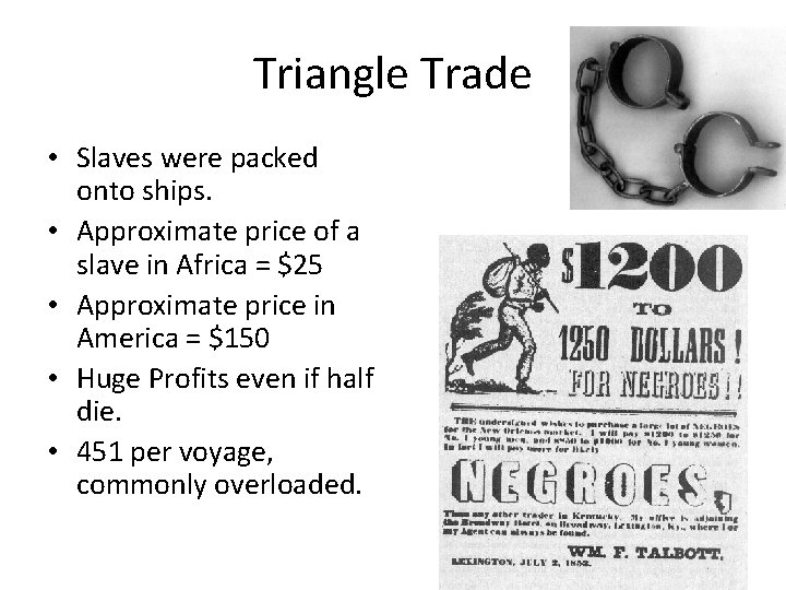 The African Slave Trade and Columbian Exchange Agenda