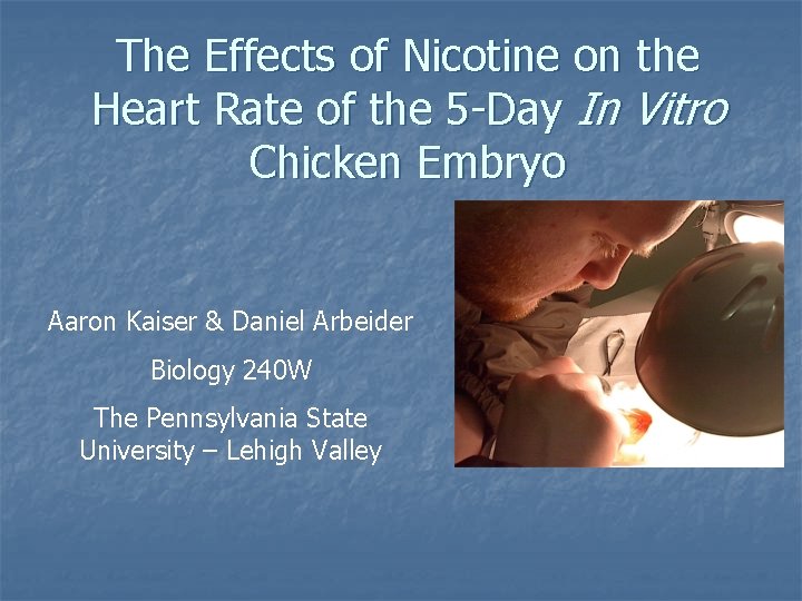 The Effects of Nicotine on the Heart Rate