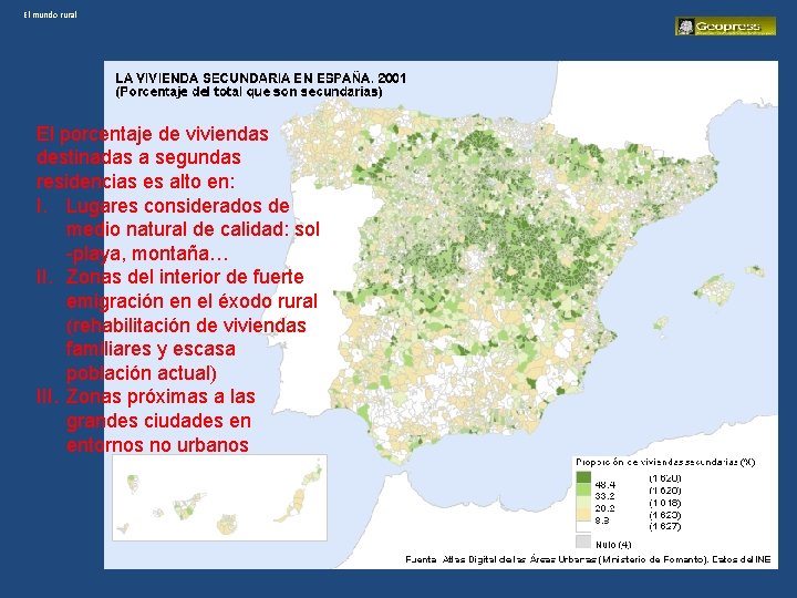El mundo rural Las reas rurales se encuentran