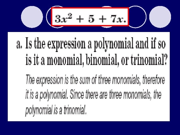 Polynomials In This Unit l l l l