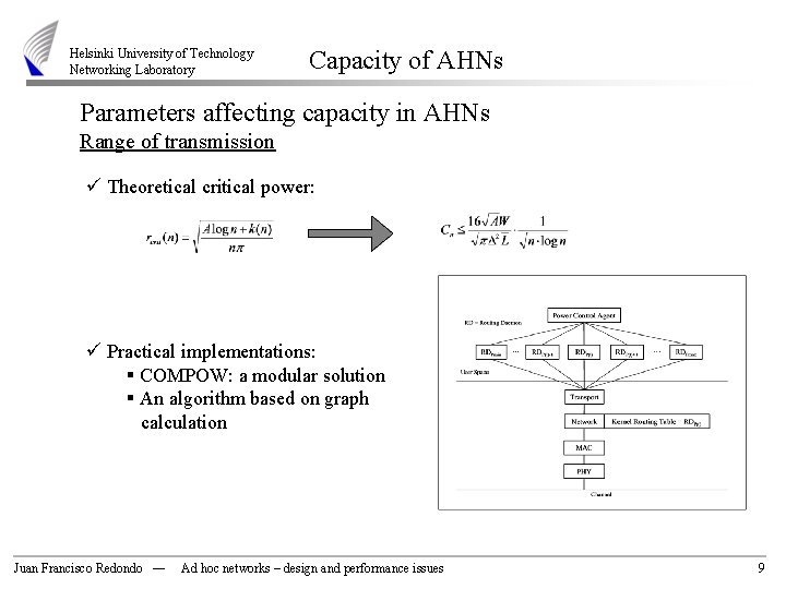 Helsinki University of Technology Networking Laboratory Ad hoc