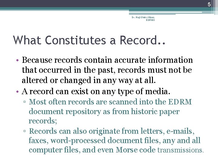 Electronic Document and Records Management Systems EDRMS Dr
